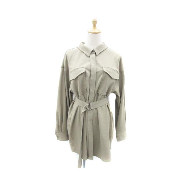 アー・ヴェ・ヴェ ミッシェルクラン a.v.v カジュアルシャツ 長袖 ベルト M カーキ /YM2 レディース【ブランド】アー・ヴェ・ヴェ ミッシェルクラン a.v.v【表記サイズ】M※実寸サイズをご確認ください。【実寸サイズ】身幅：54...