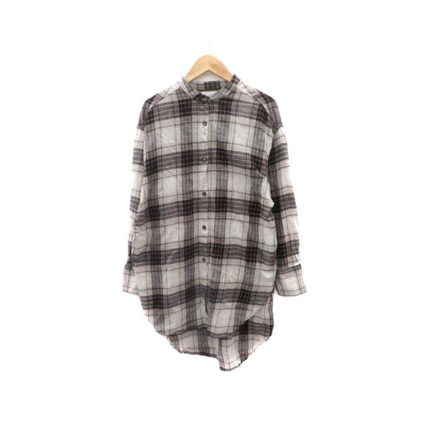 ルコリ le colis シャツチュニック 長袖 チェック柄 ブラウン /YK28 レディース【表記サイズ】サイズ表記なし※実寸サイズをご確認ください。【実寸サイズ】肩幅：47cm　身幅：52cm　着丈：86cm　袖丈：48cm　　【素材】...