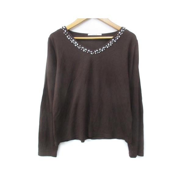 ラボラトリーワーク laboratory work カットソー 長袖 Vネック ビジュー M ダークブラウン 茶 /FF41 レディース【ブランド】ラボラトリーワーク laboratory work【表記サイズ】M※実寸サイズをご確認くださ...