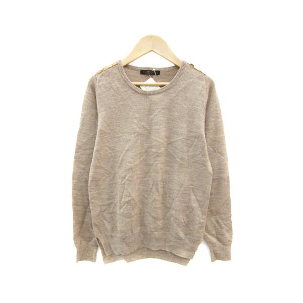 ラピスルーチェパービームス LAPIS LUCE PER BEAMS ニット カットソー 長袖 エルボーパッチ 切替 レザー ブラウン 茶 /YM37 レディース【ブランド】ラピスルーチェパービームス LAPIS LUCE PER BEAM...