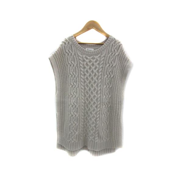 アルマデザイン Alma Design ニットベスト ミドル丈 ラウンドネック プルオーバー オーバーサイズ M オフホワイト /YS37 レディース【表記サイズ】M※実寸サイズをご確認ください。【実寸サイズ】身幅：53cm　着丈：69cm...