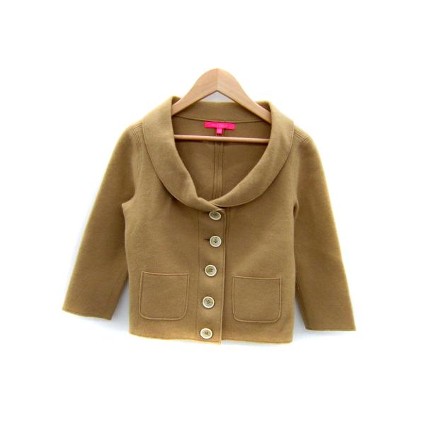 モカシン mocassin ラウンドカラージャケット ショート丈 七分袖 無地 0 ベージュ /SY27 レディース【表記サイズ】0（日本サイズXS相当）※実寸サイズをご確認ください。【実寸サイズ】肩幅：37cm　身幅：43cm　袖丈：41...