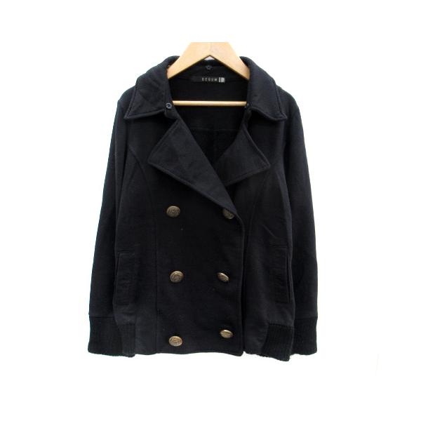 ビーガム BEGUM ジャケット ミドル丈 ダブルボタン M 黒 ブラック /SM1 レディース【表記サイズ】M※実寸サイズをご確認下さい。【実寸サイズ】肩幅：39cm　身幅：47cm　袖丈：57cm　着丈：61cm　　【素材】本体　ポリエ...