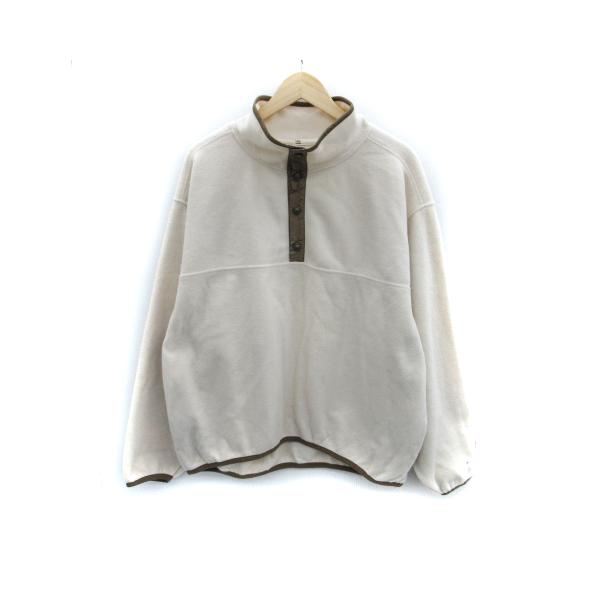 ジャバ JaVa カットソー 長袖 ハイネック フリース XL 大きいサイズ アイボリー 茶 ブラウン /SM12 レディース【表記サイズ】XL※実寸サイズをご確認下さい。【実寸サイズ】肩幅：60cm　身幅：68cm　着丈：67cm　袖丈：...