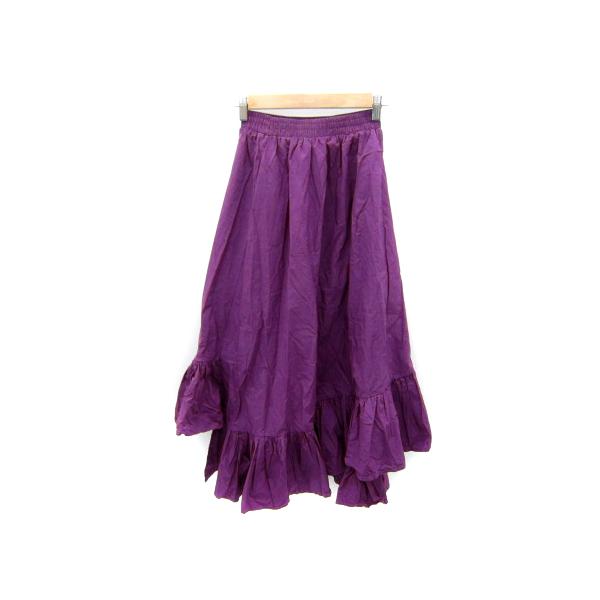 カバチ Kavach フレアスカート ロング丈 マキシ丈 無地 M 紫 パープル /SY11【表記サイズ】M※実寸サイズをご確認ください。【実寸サイズ】ウエスト：55〜cm　ヒップ：128cm　スカート丈：82cm　　【素材】綿 100%　...