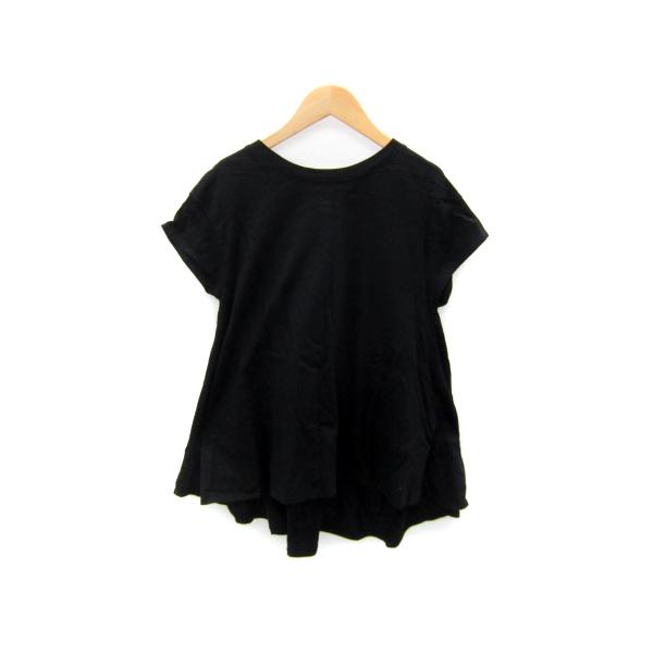 トルネラ TOLNERA ティアードカットソー 半袖 ラウンドネック 無地 38 M 黒 ブラック /SY45 レディース【表記サイズ】38（日本サイズM相当）※実寸サイズをご確認ください。【実寸サイズ】肩幅：45cm　身幅：41cm　着丈...