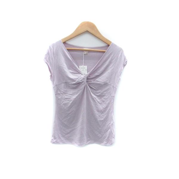 未使用品 アンケート en quete カットソー Vネック 半袖 9 M 紫 パープル /HO32 レディース【ブランド】アンケート en quete【表記サイズ】9（日本Mサイズ相当）※実寸サイズをご確認ください。【実寸サイズ】肩幅：3...