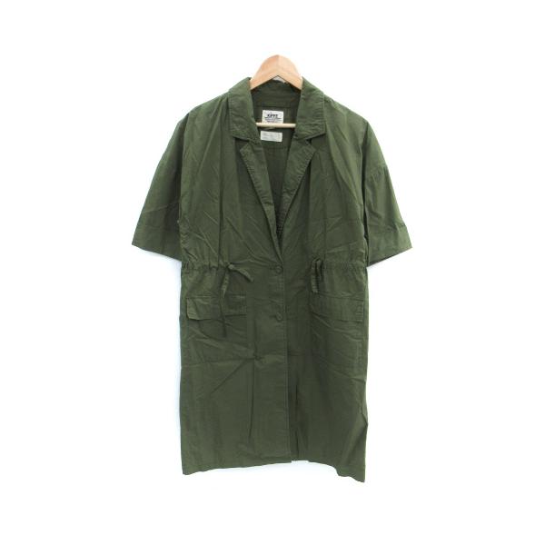 キッフェ KIFFE スプリングコート ロング丈 F カーキ /SM15 レディース【表記サイズ】F※実寸サイズをご確認下さい。【実寸サイズ】肩幅：63cm　身幅：54cm　袖丈：98cm　着丈：21.5cm　　【素材】綿 100%【色】カ...