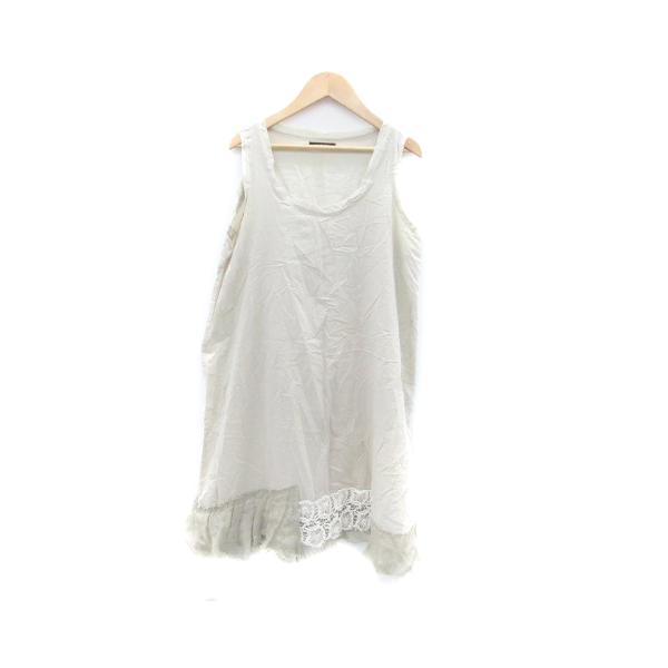 パドカレ pas de calais ワンピース ラウンドネック ノースリーブ ひざ丈 38 M ライトグレー /HO45 レディース【ブランド】パドカレ pas de calais【表記サイズ】38（日本Mサイズ相当）※実寸サイズをご確認...