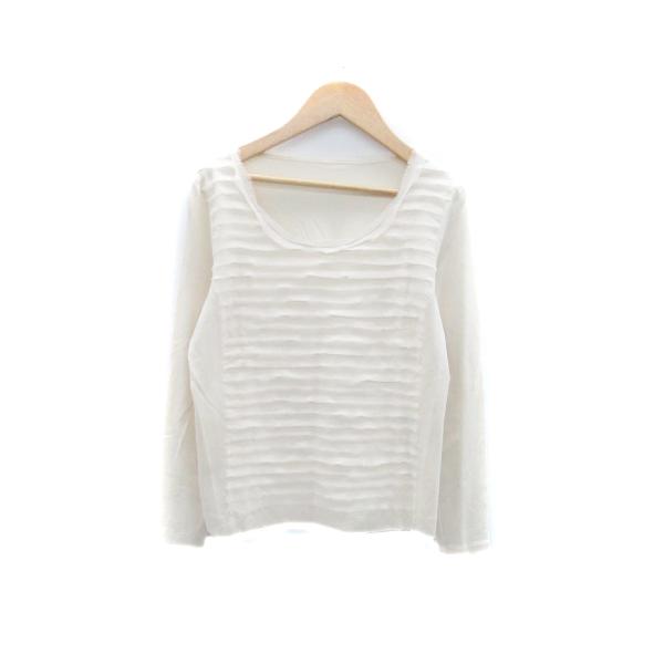 レリアン Leilian カットソー ラウンドネック 長袖 ティアード ライトベージュ /HO48 レディース【ブランド】レリアン Leilian【表記サイズ】表記なし※実寸サイズをご確認ください。【実寸サイズ】肩幅：34.5cm　身幅：4...