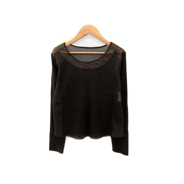 インテレクション INTELLECTION メッシュカットソー 長袖 ラウンドネック シースルー 42 L 茶 ブラウン /SY23 レディース【ブランド】インテレクション INTELLECTION【表記サイズ】42 （日本サイズL相当）※...