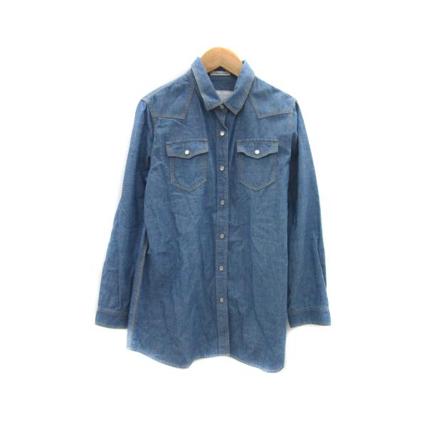 シンプルライフ SIMPLE LIFE ウエスタンシャツ シャンブレーシャツ 長袖 M 水色 ライトブルー /YS20 レディース【表記サイズ】M※実寸サイズをご確認ください。【実寸サイズ】肩幅：36cm　身幅：45cm　着丈：72cm　袖...