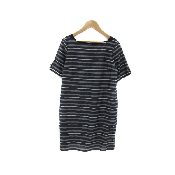 未使用品 ロストデッサウ lost dessau ナノユニバース ワンピース ミニ丈 半袖 ラウンドネック ボーダー柄 F 紺 レディース【ブランド】ロストデッサウ lost dessau【表記サイズ】F※実寸サイズをご確認ください。【実寸...