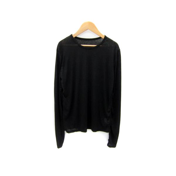 カリスエンジェル KHARIS ANGEL カットソー 長袖 ラウンドネック シースルー 無地 M 黒 ブラック /SY20 レディース【表記サイズ】M※実寸サイズをご確認ください。【実寸サイズ】肩幅：39cm　身幅：48cm　着丈：65c...