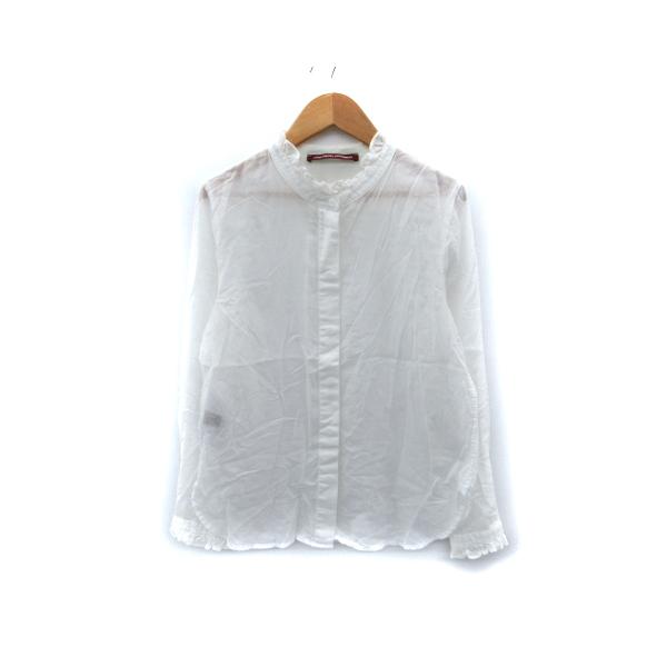 コントワーデコトニエ COMPTOIR DES COTONNIERS シャツ ブラウス 長袖 スタンドカラー シアー フリル XS 小さいサイズ 白 ホワイト【ブランド】コントワーデコトニエ COMPTOIR DES COTONNIERS【...