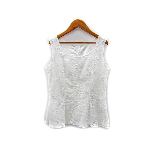 クードシャンス CdeC COUP DE CHANCE カットソー ノースリーブ ラウンドネック 花柄 刺繍 レース 38 M 白 ホワイト /SY3 レディース【ブランド】クードシャンス CdeC COUP DE CHANCE【表記サイズ...