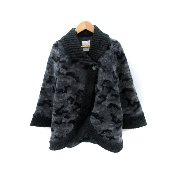 アムハースト amherst カーディガン ジャケット ミドル丈 迷彩柄 カモフラ柄 M グレー 黒 ブラック /SM42 レディース【表記サイズ】M※実寸サイズをご確認ください。【実寸サイズ】肩幅：32cm　身幅：43cm　袖丈：52cm...