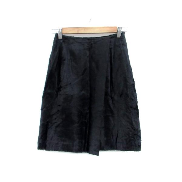 セットフォア SEPT FOIS フレアスカート ひざ丈 フェイクファー 38 M チャコールグレー /HO45 レディース【表記サイズ】38(日本Mサイズ相当)※実寸サイズをご確認下さい。【実寸サイズ】ウエスト：62cm　ヒップ：96cm...