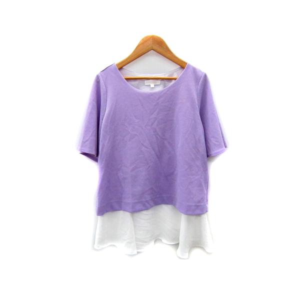 スウィートマミー Sweet Mommy マタニティウエア 授乳服 カットソー 半袖 ラウンドネック レイヤード風 無地 M 紫 パープル /SY19 レディース【表記サイズ】M※実寸サイズをご確認ください。【実寸サイズ】肩幅：34cm　身...