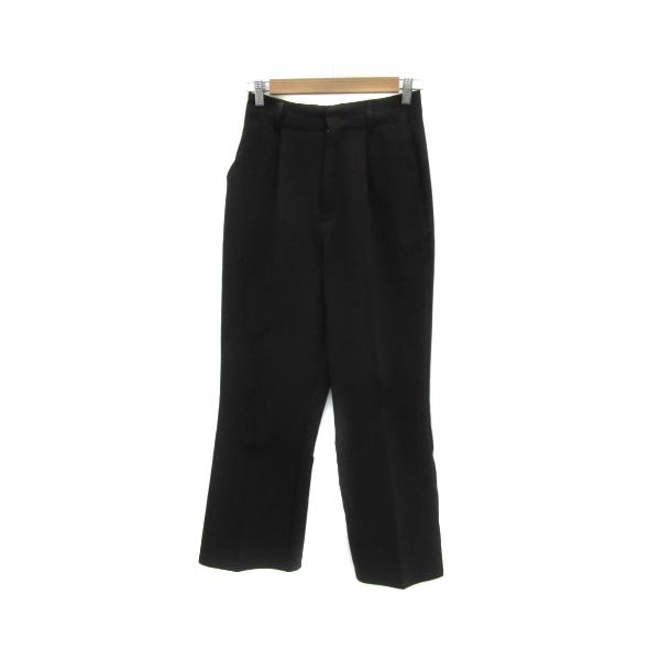 ティップトップ Tip Top スラックスパンツ タック ロング丈 無地 M 黒 ブラック /YS3 レディース【表記サイズ】M※実寸サイズをご確認ください。【実寸サイズ】ウエスト：60cm　もも幅：25cm　裾幅：22cm　股上：34cm...