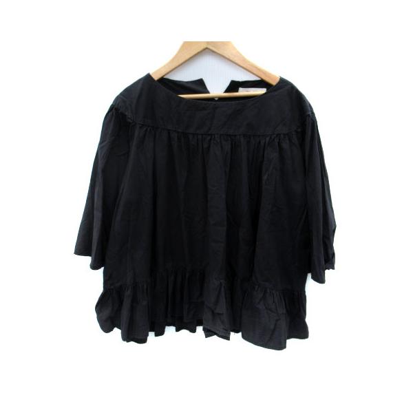 Prie Se Marie シャツ ブラウス 七分袖 ラウンドネック 切替 M-L 紺 ネイビー /SM24 レディース【表記サイズ】M-L※実寸サイズをご確認ください。【実寸サイズ】肩幅：43cm　身幅：56cm　着丈：56cm　袖丈：3...