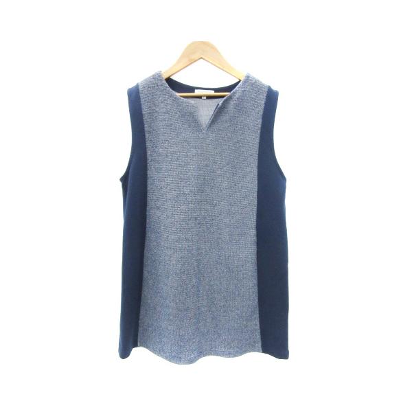 エレメントオブシンプルライフ element of SIMPLE LIFE ワンピース ミニ丈 ノースリーブ スリットネック L ネイビー 紺 /YM レディース【表記サイズ】L※実寸サイズをご確認ください。【実寸サイズ】身幅：50cm　総...