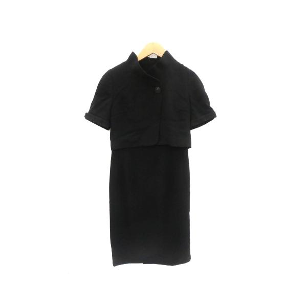 ジュウジンプラザ jujin plaxa couture ワンピース ミモレ丈 半袖 スリット SS 黒 ブラック /YK28 レディース【表記サイズ】SS※実寸サイズをご確認ください。【実寸サイズ】肩幅：33cm　身幅：42cm　袖丈：2...