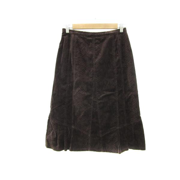 ジェルべ GERVE フレアスカート ミモレ丈 パイソン柄 大きいサイズ 42 XL 茶 ブラウン /YS6 レディース【表記サイズ】42（日本サイズXL相当）※実寸サイズをご確認ください。【実寸サイズ】ウエスト：68cm　ヒップ：98cm...