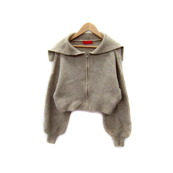 レピピアルマリオ repipi armario ニット セーター 長袖 セーラーカラー ジップアップ 無地 S 140 ベージュ /SY38 女の子 キッズ【表記サイズ】S（日本サイズ140cm〜150cm相当）※実寸サイズをご確認ください...