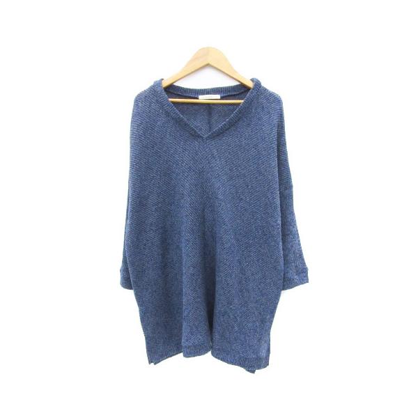 ナイスクラップ NICE CLAUP continuer de ニット カットソー 七分袖 Vネック F ネイビー 紺 /YM26 レディース【ブランド】ナイスクラップ NICE CLAUP【表記サイズ】F※実寸サイズをご確認ください。【実...