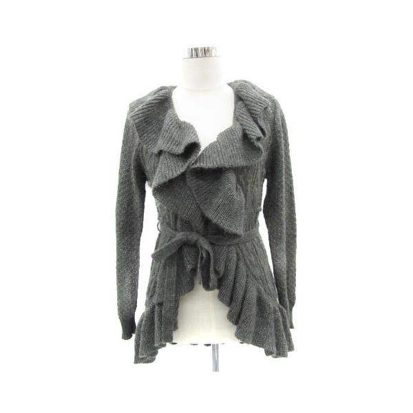 パルトネール partenaire TOKYO STYLE カーディガン ミドル丈 リボン モヘヤ混 M L チャコールグレー /YM18 レディース【表記サイズ】M L※実寸サイズをご確認ください。【実寸サイズ】肩幅：37cm　身幅：48...