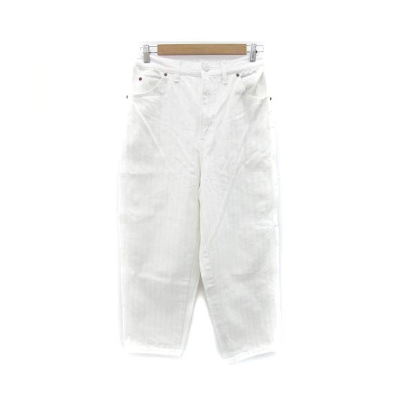 ニコアンド Niko and.. JEANS デニムパンツ ジーンズ ワイドテーパード アンクル丈 ストライプ柄 M ホワイト 白 /YM26 レディース【ブランド】ニコアンド Niko and..【表記サイズ】M※実寸サイズをご確認くださ...