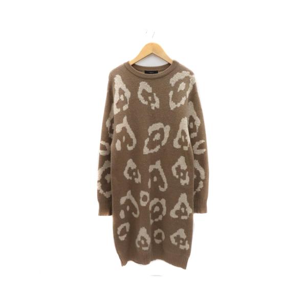 ヴィンカトーキョー VINCA TOKYO ニットワンピース ひざ丈 長袖 ヒョウ柄 レオパード柄 ベージュ /YK22 レディース【表記サイズ】サイズ表記なし※実寸サイズをご確認ください。【実寸サイズ】肩幅：46cm　身幅：47cm　袖丈...