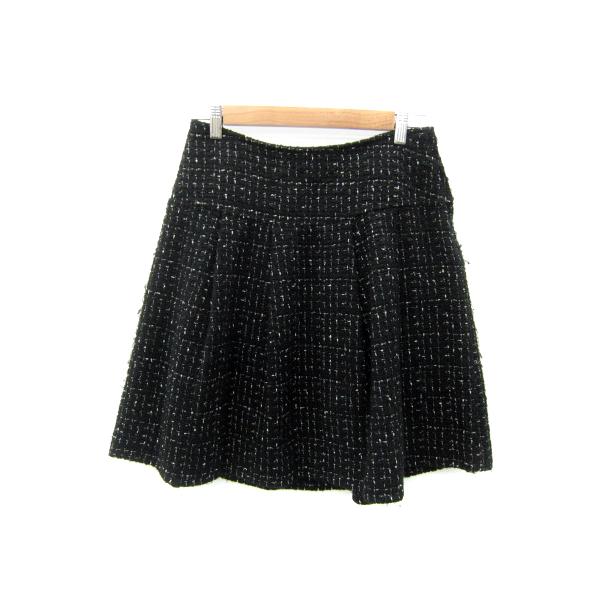 サベーラ SABELLA フレアスカート ひざ丈 ツイード 38 M 黒 ブラック /SY11 レディース【表記サイズ】38（日本サイズM相当）※実寸サイズをご確認ください。【実寸サイズ】ウエスト：68cm　ヒップ：108cm　スカート丈：...