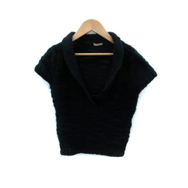 Fremie deesse ニット セーター 半袖 ショールカラー 2 モスグリーン /SM8 レディース【表記サイズ】2※実寸サイズをご確認ください。【実寸サイズ】肩幅：36cm　身幅：42cm　着丈：54cm　袖丈：13cm　　【素材】...