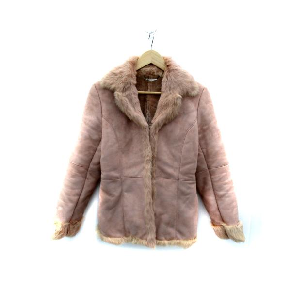 クランデュイユ KLEIN D'OEIL フェイクムートンコート ショート丈 オープンカラー ラビットファー 40 L ダスティピンク レディース【ブランド】クランデュイユ KLEIN D'OEIL【表記サイズ】40(日本表記でL相当)※実...