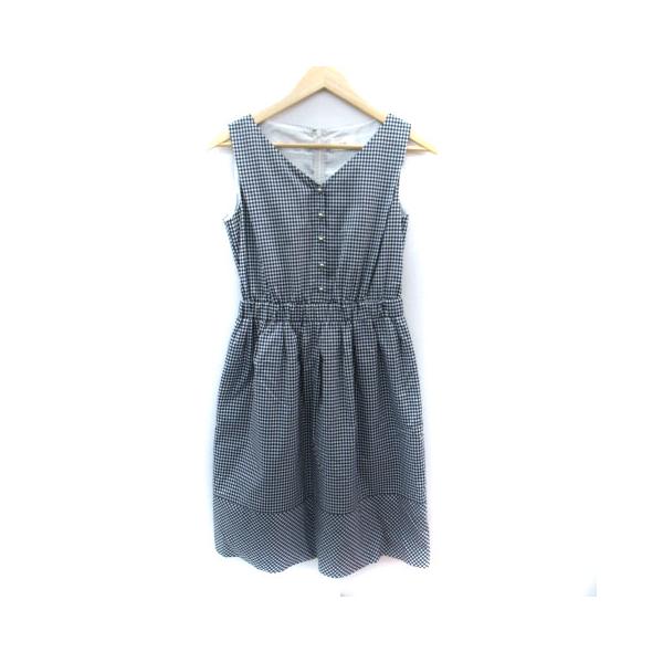エフデ ef-de ワンピース ミモレ丈 ノースリーブ Vネック ギンガムチェック柄 9 紺 ネイビー 白 ホワイト /SM11 レディース【ブランド】エフデ ef-de【表記サイズ】9※実寸サイズをご確認ください。【実寸サイズ】身幅：42...