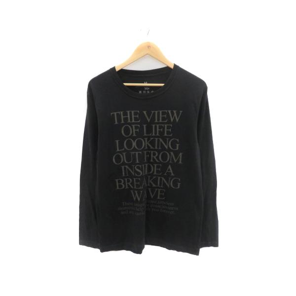 エイチエル HL カットソー 長袖 プリント M 黒 ブラック グレー /YK30 メンズ【表記サイズ】M※実寸サイズをご確認ください。【実寸サイズ】肩幅：42cm　身幅：48cm　着丈：68cm　袖丈：65cm　　【素材】コットン100%...
