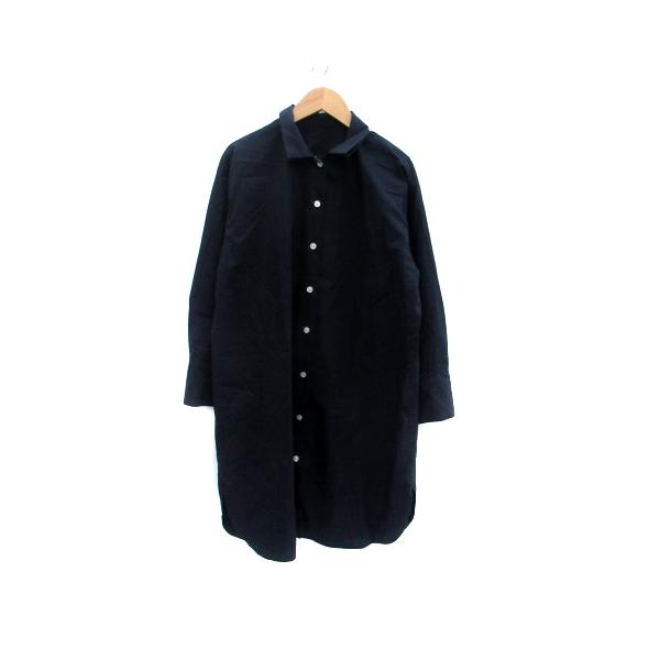 ミスティコ mistico シャツワンピース 長袖 ひざ丈 38 M 紺 ネイビー /HO43 レディース【表記サイズ】38(日本Mサイズ相当)※実寸サイズをご確認下さい。【実寸サイズ】肩幅：46cm　身幅：50cm　着丈：95cm　袖丈：...