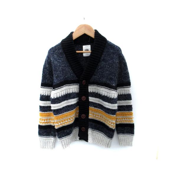 ザラ ZARA ニットカーディガン ミドル丈 140cm マルチカラー 紺 ネイビー マスタードイエロー /SM11 男の子 キッズ【ブランド】ザラ ZARA【表記サイズ】140cm※実寸サイズをご確認ください。【実寸サイズ】肩幅：38cm...
