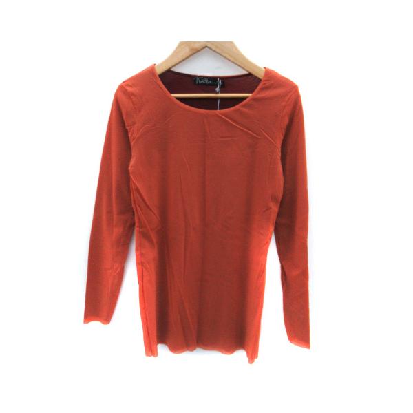 未使用品 ピエールマントゥー PIERRE MANTOUX カットソー 長袖 ラウンドネック S オレンジ /SM28 レディース【表記サイズ】S※実寸サイズをご確認ください。【実寸サイズ】肩幅：33cm　身幅：39cm　着丈：64cm　袖...