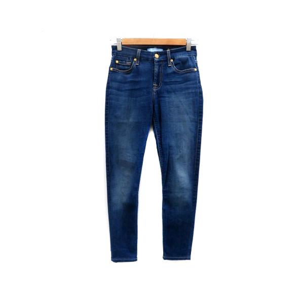 セブンフォーオールマンカインド 7 For All Mankind デニムパンツ ジーンズ スキニーパンツ アンクル丈 23 XS 紺 ネイビー レディース【表記サイズ】23(日本XSサイズ相当)※実寸サイズをご確認下さい。【実寸サイズ】ウ...