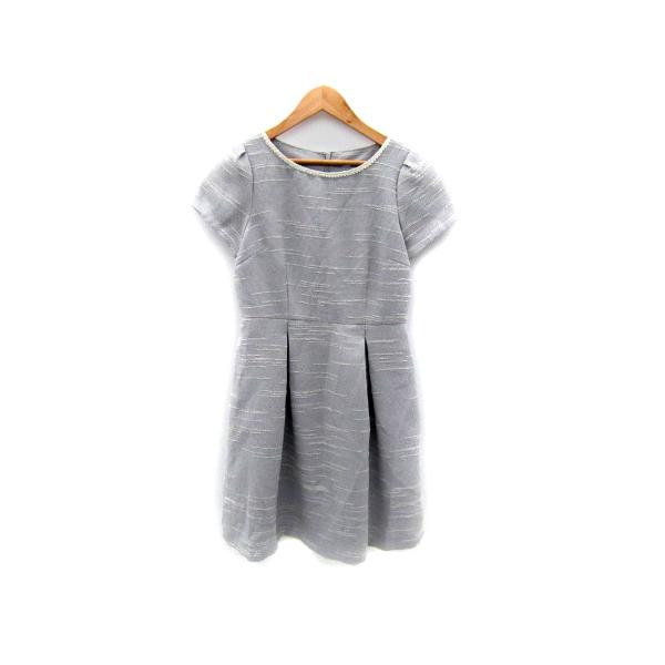 ネットディマミーナ NETTO di MAMMINA ワンピース ひざ丈 半袖 ラウンドネック ツイード 9AR ライトグレー /SY24 レディース【表記サイズ】9AR※実寸サイズをご確認ください。【実寸サイズ】肩幅：32cm　身幅：43...