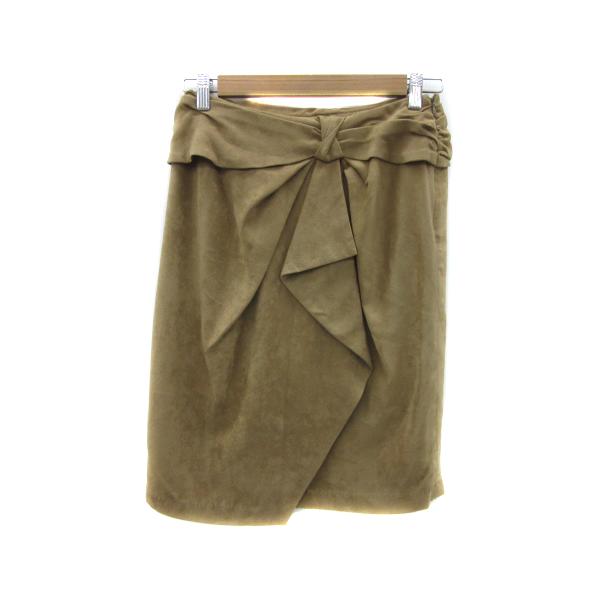 ブルーデブレス BLUE DE BRESSE タイトスカート ひざ丈 リボン スエード調 36 S キャメル /YS11 レディース【ブランド】ブルーデブレス BLUE DE BRESSE【表記サイズ】36（日本サイズS相当）※実寸サイズを...