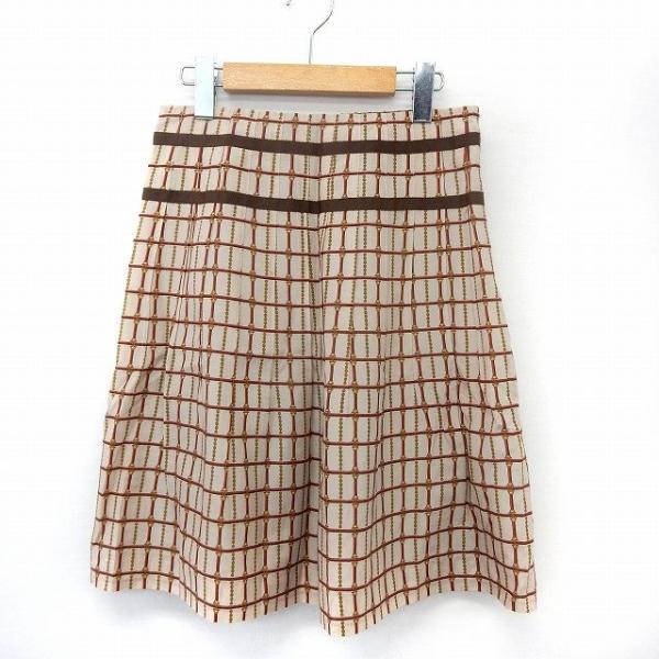 キャラントドゥサンペール トゥモローランド 42.Saints-Peres スカート フレア 膝丈 総柄 サイドジップ 0 ベージュ /ST9 レディース【ブランド】キャラントドゥサンペール トゥモローランド 42.Saints-Peres...