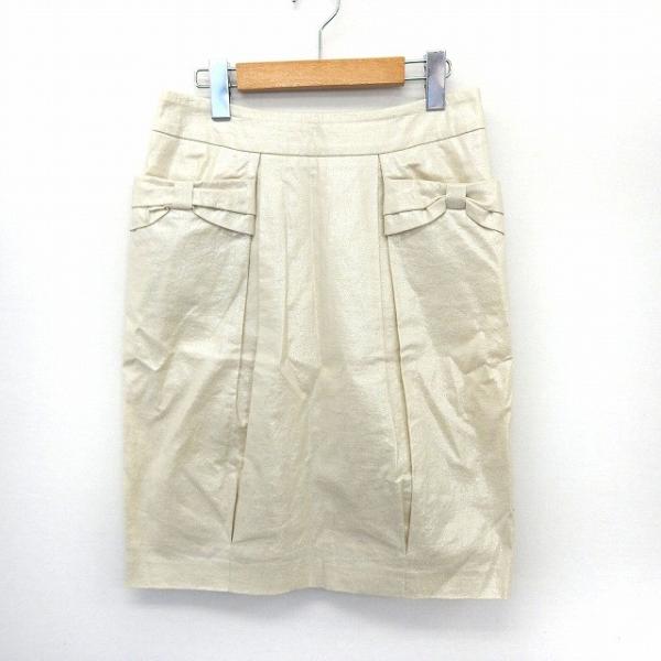 アナザーエディション クロア ANOTHER EDITION CROIX スカート タイト 膝丈 ラメ混 ポケット リボン M アイボリー /ST38 レディース【ブランド】アナザーエディション クロア ANOTHER EDITION CR...