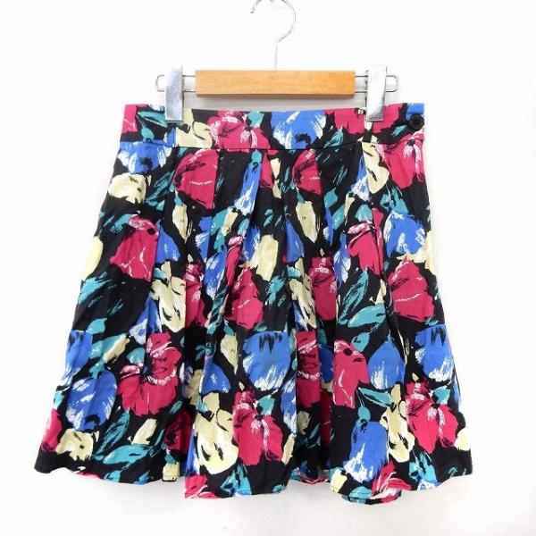 カリアング KariAng スカート ミニ フレア タック 花柄 サイドジップ M ブラック /ST24 レディース【ブランド】カリアング KariAng【表記サイズ】M【実寸サイズ】ウエスト：約66〜80cm　ヒップ：約96cm　スカート...