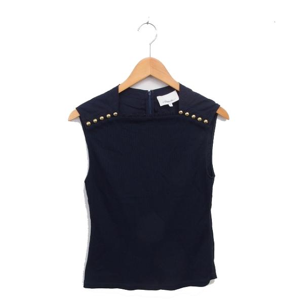 3.1 フィリップリム 3.1 phillip lim ベスト 切り替え ニット スクエアネック プルオーバー 薄手 S ネイビー 紺 /TT レディース【ブランド】3.1 フィリップリム 3.1 phillip lim【表記サイズ】S【実...