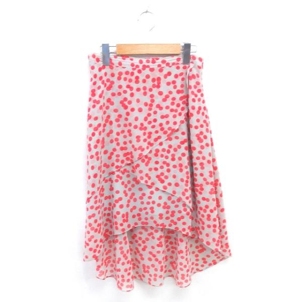 アントニオメラーニ ANTONIO MELANI フレア スカート ロング 水玉 ドット 薄手 4 ライトベージュ レッド 薄茶 赤 /TT レディース【表記サイズ】4【実寸サイズ】ウエスト：約64cm　ヒップ：約94cm　スカート丈：約7...