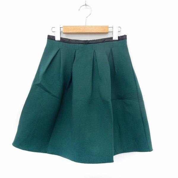 Titilate Valet ティティレートヴァレット スカート フレア タック 膝丈 バックジップ F グリーン /ST26 レディース【表記サイズ】F【実寸サイズ】ウエスト：約60cm　ヒップ：約94cm　スカート丈：約46cm　　【素...